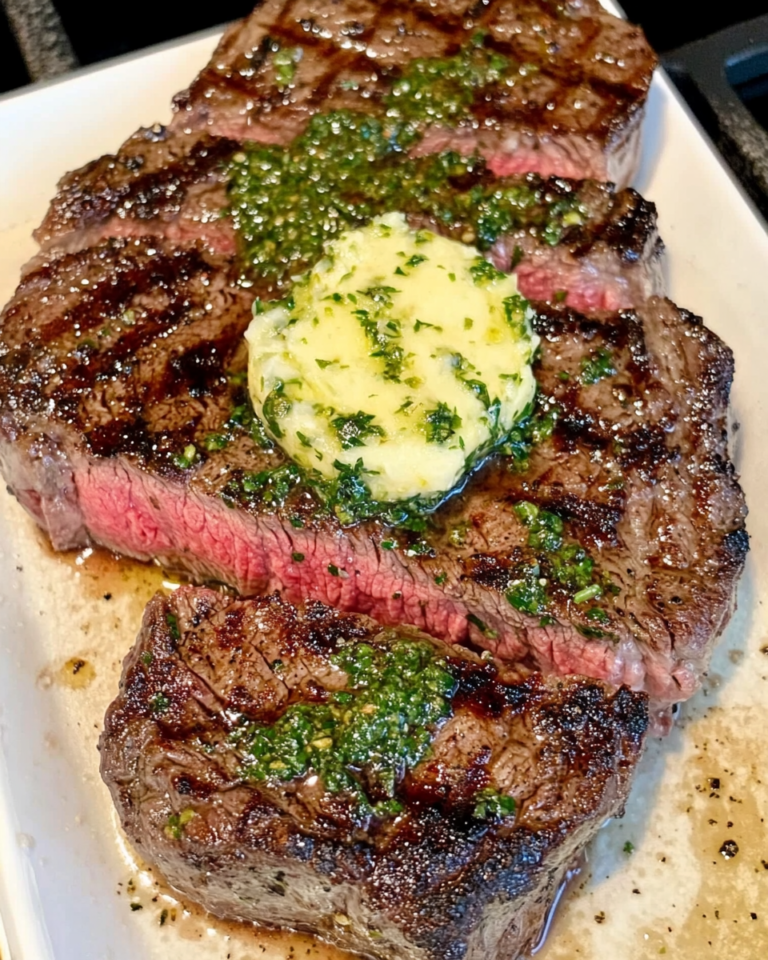 Grilled Ribeye Steak with Herb Butter - Tisha Recipes